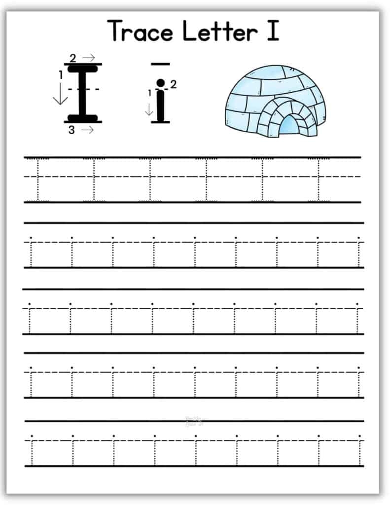 Free Printable Letter I Worksheet Letter Tracing Worksheets