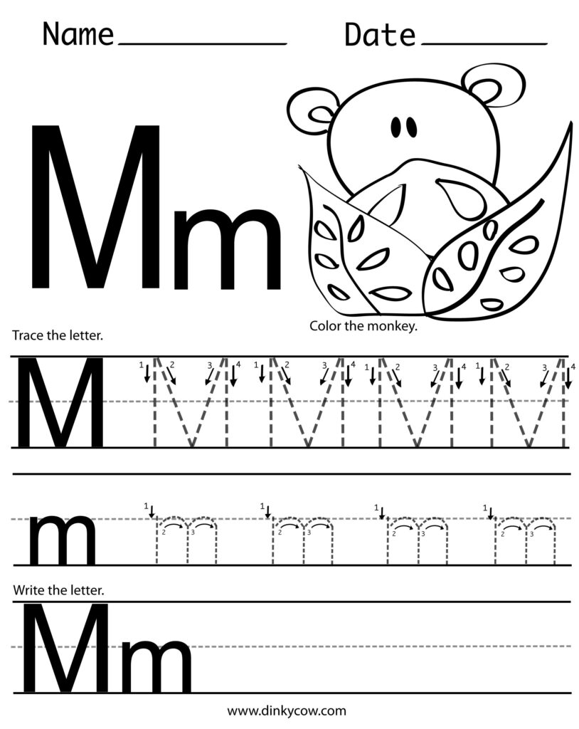 Tracing Letter M Worksheets Kindergarten Letter Tracing Worksheets