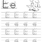 Printable Letter E Tracing Worksheet With Number And Arrow Guides ...