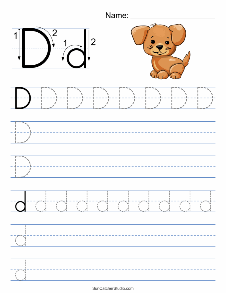 Tracing Alphabet Letters Printable Handwriting Worksheets Free ...