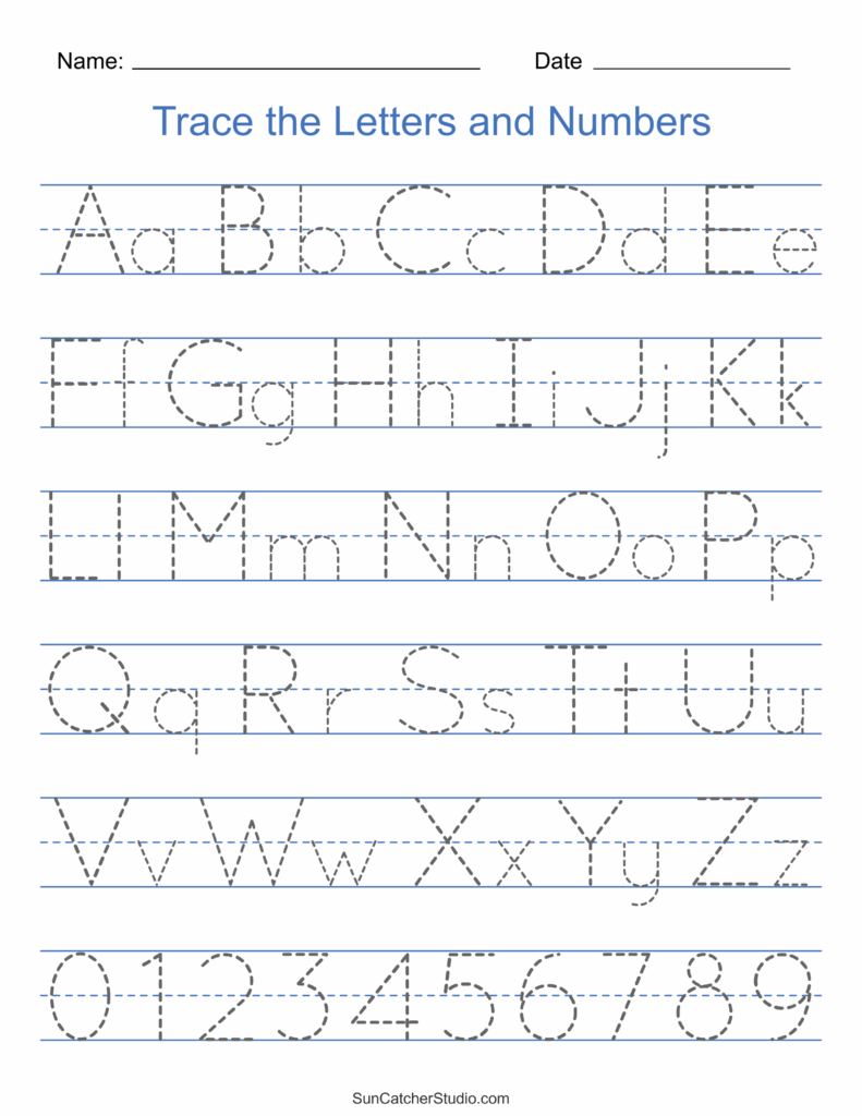 Tracing Alphabet Letters Printable Handwriting Worksheets Free ...
