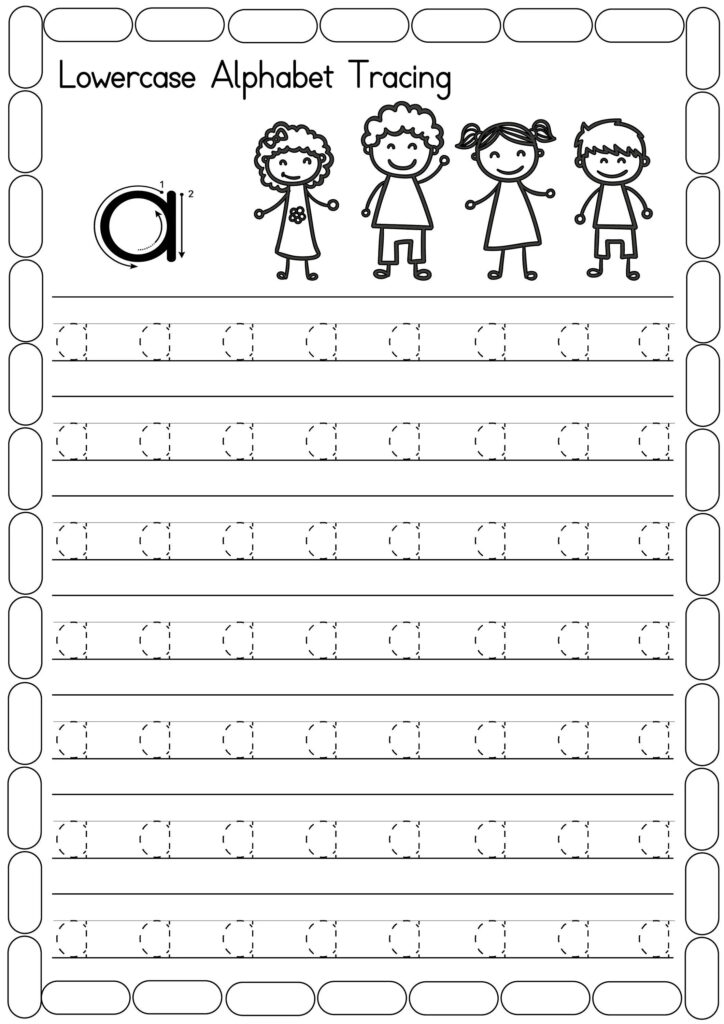 Alphabet Tracing 26 Printable Lower Case Alphabet Tracing Worksheets ...