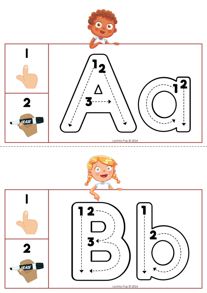Alphabet Tracing Cards Kids With Upper And Lower Case Letters - Letter ...