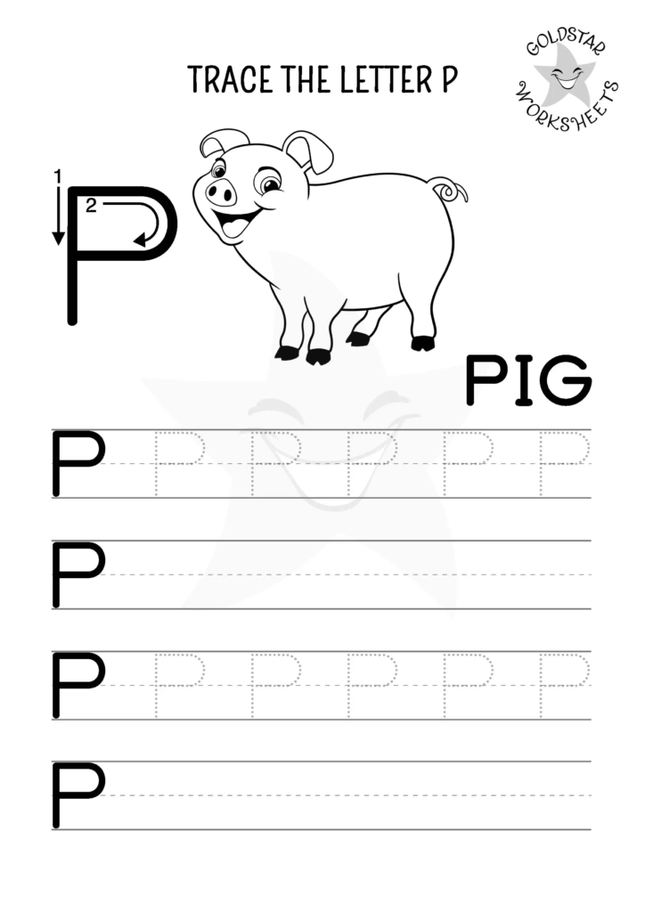 Free Letter P Tracing Worksheets Panda Pig Penguin Fun - Letter Tracing ...