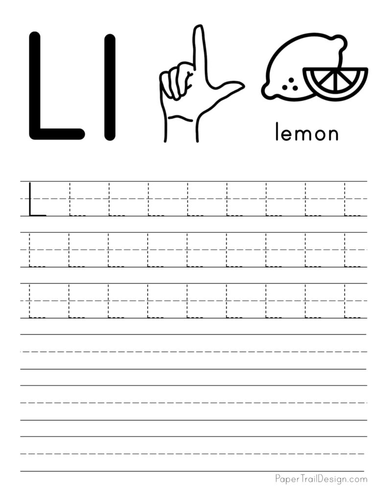 Free Letter Tracing Worksheets Paper Trail Design - Letter Tracing ...
