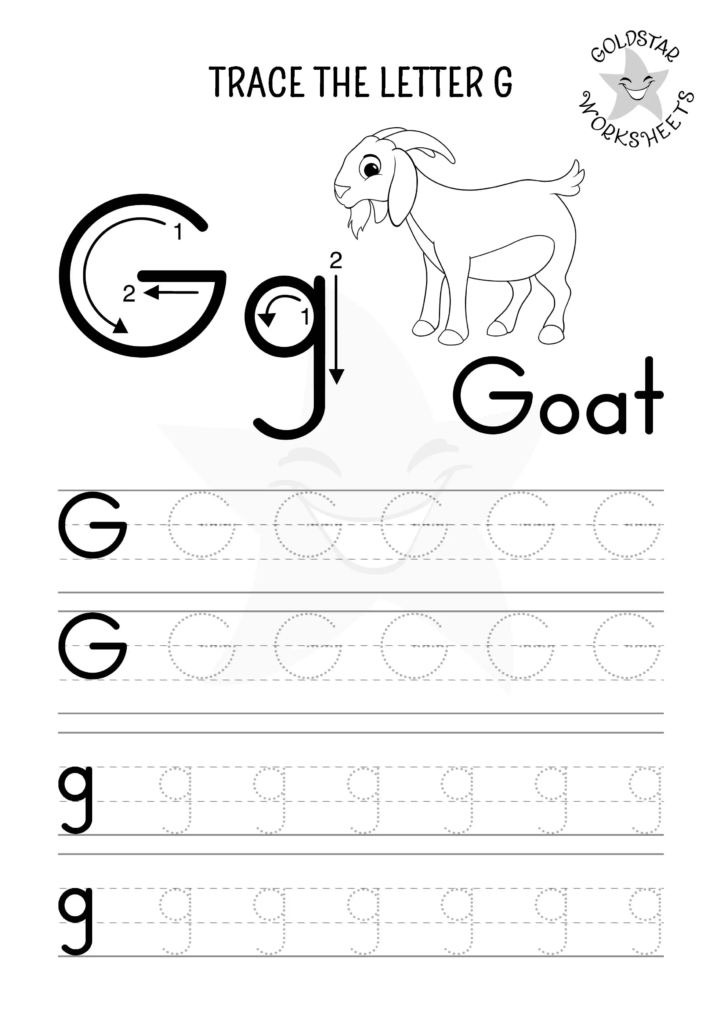 Letter G Tracing Worksheet For Preschool - Letter Tracing Worksheets