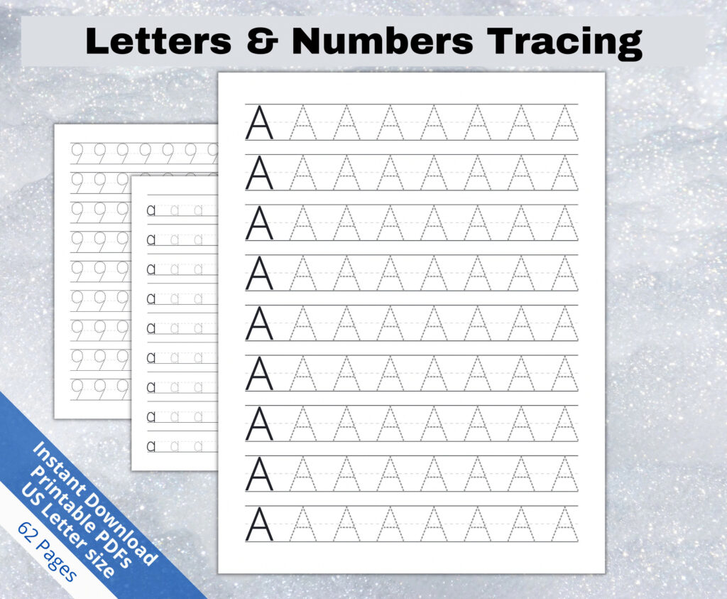 Letters And Numbers Tracing Printable Handwriting Practice Learn To ...